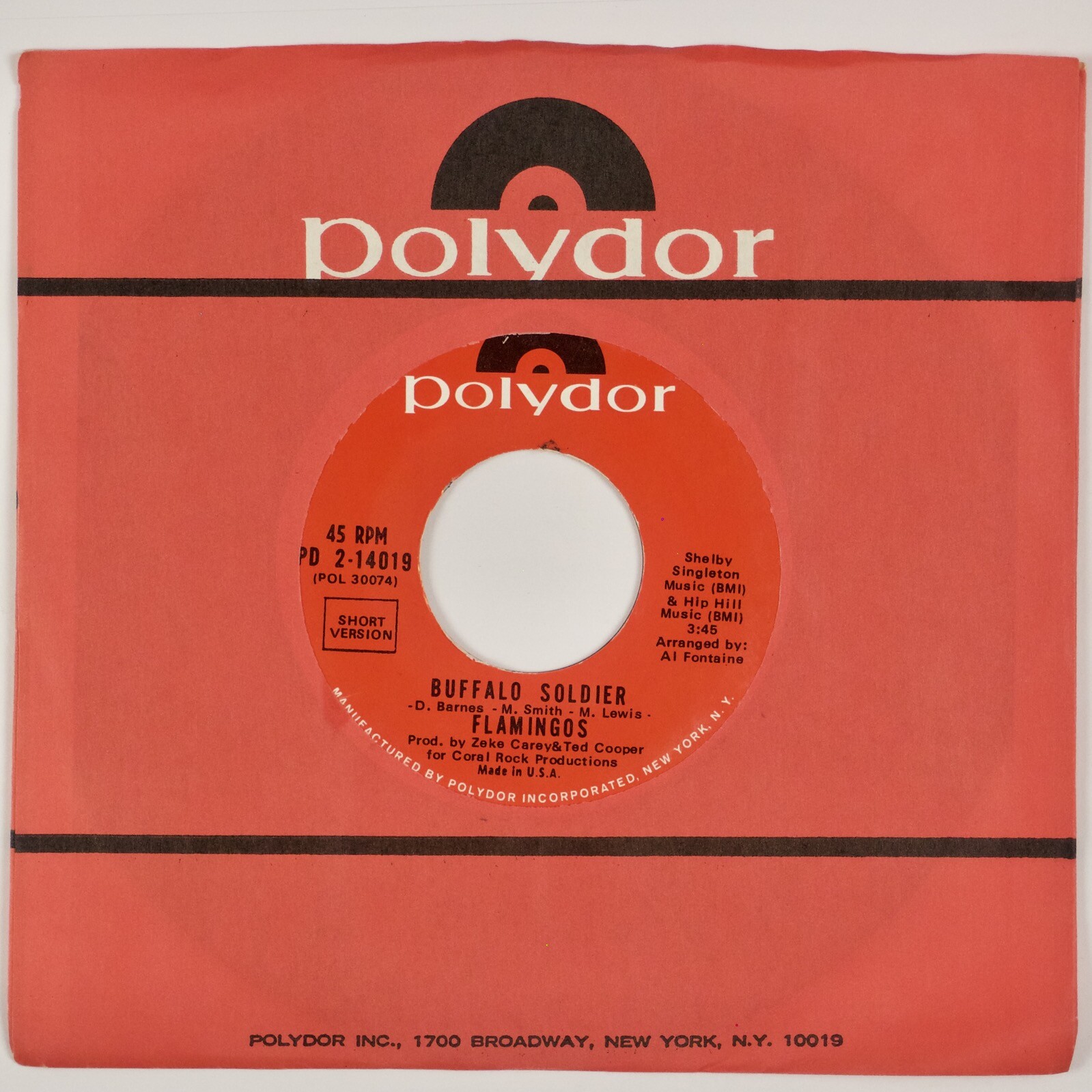 FLAMINGOS: Buffalo Soldier US Polydor Soul Funk Short/Long 45 NM | eBay