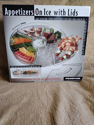 New Amazing Appetizers On Ice with Lids Revolving Tray from Prodyne | eBay