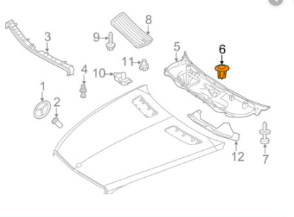 MERCEDES BENZ CL C216 Front Bonnet Hood Button Grommet A0009981401 ...