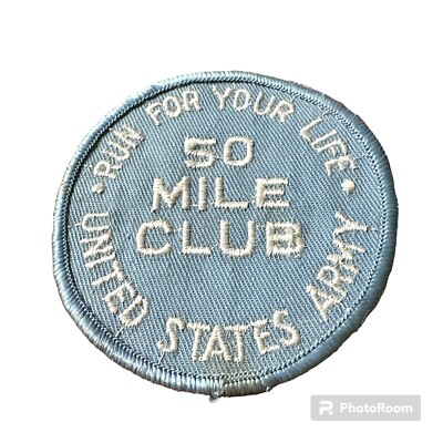 Vintage Army Run For Your Life 50 Mile Club Jacket Patch United States ...