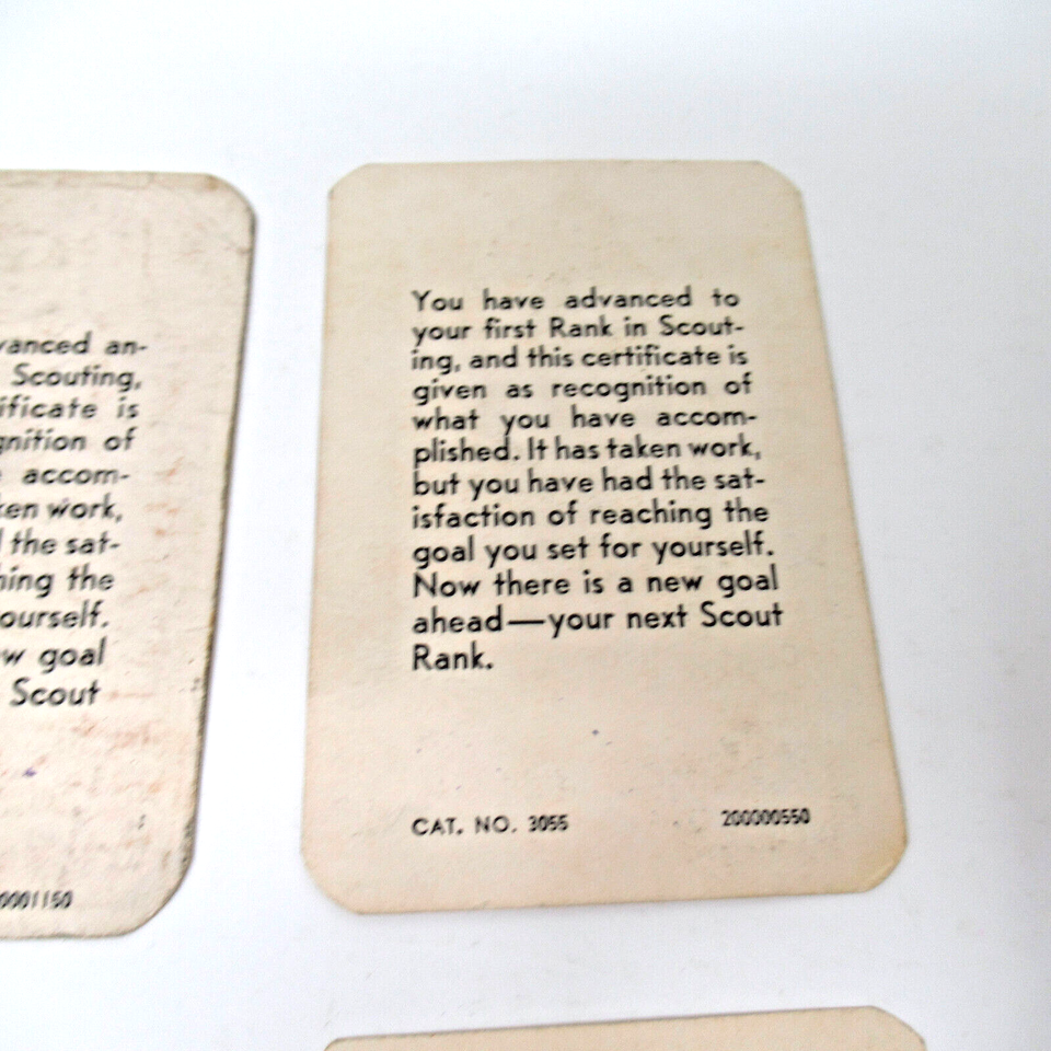 BSA Rank and Merit Badge Cards Lot of 7 Central Ohio Council 1950s Boy ...