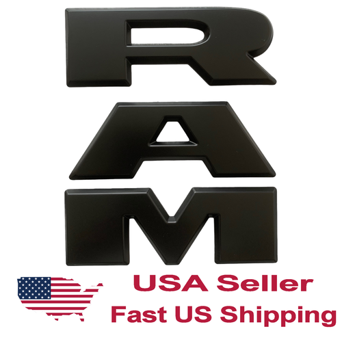 Enhanced Style with Matte Black RAM Letters Emblem Badge for RAM 1500 ...