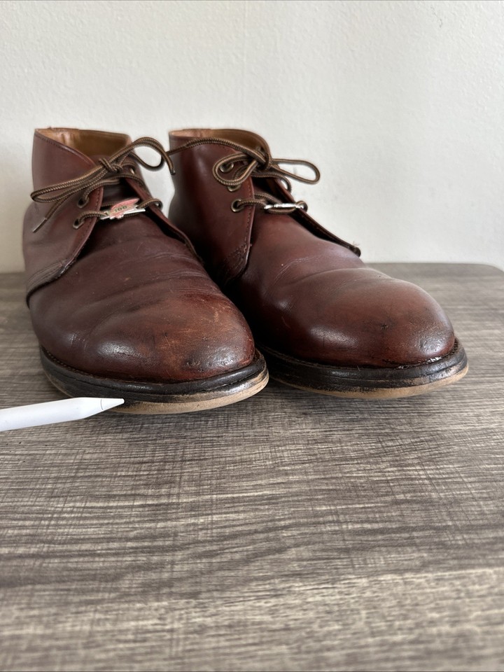 Redwing 595 Men’s 9 E2 Leather Chukka Work Boots Soft Toe | eBay