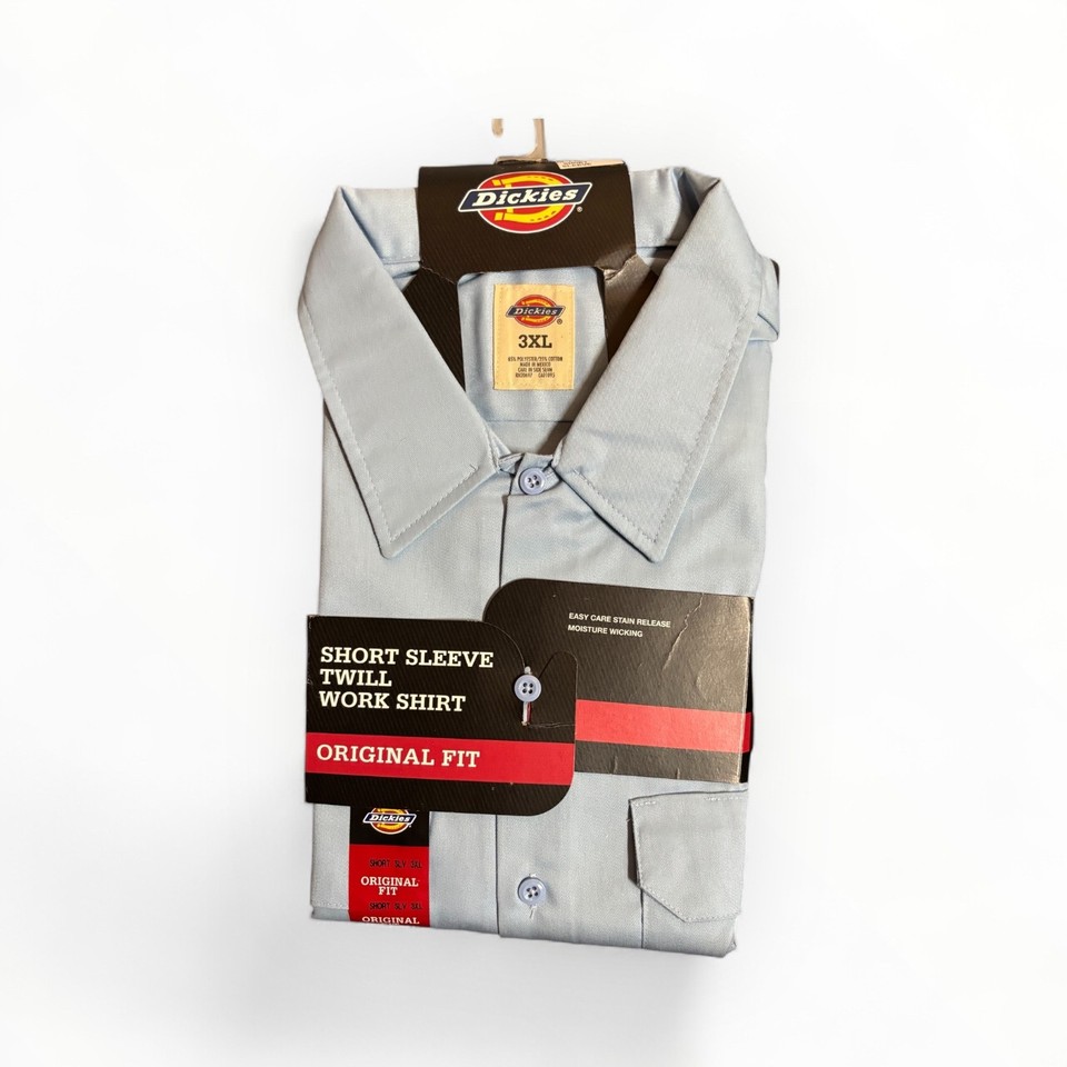 dickies mens personalized custom patch embroidered work uniform shirt ...