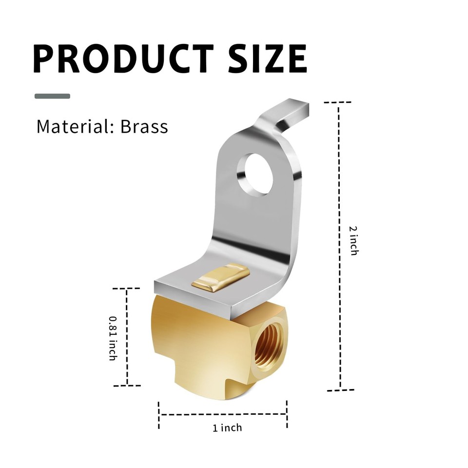 3-Way Brake Line Tee with Mounting Bracket,Brass Brake Line Fittings 3/ ...