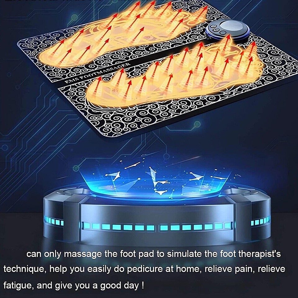 Electric Foot Massager Pad Muscle Stimulator Blood Circulation Mat 8 ...