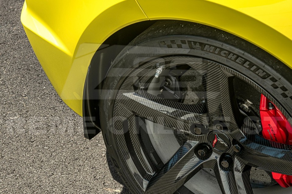 For 23-Up Corvette C8 Z06 | Extended MATTE BLACK Rear Mud Flaps Splash ...
