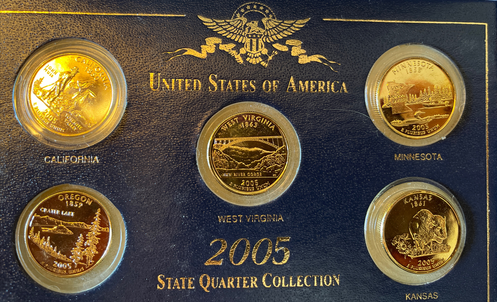 Gold Plated 2005 State Quarter Collection US Commemorative Gallery | eBay