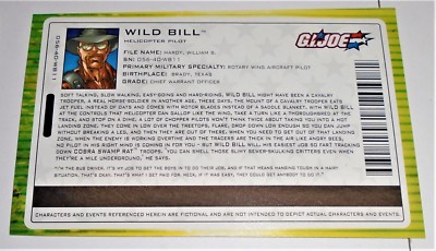 G I JOE File Card Filecard 2004 Wild Bill V8 | eBay