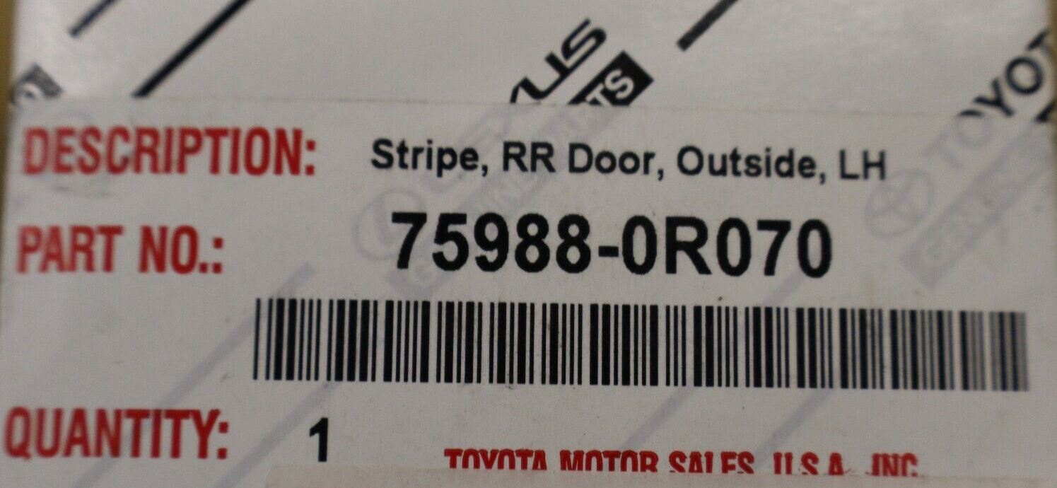NEW OEM 2019-2024 Toyota RAV4 Rear Left Outside Stripe Blackout Tape ...
