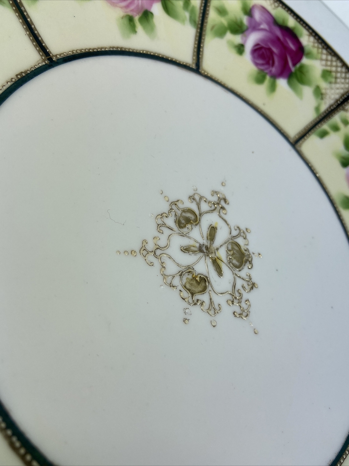 Antique Hand Painted Nippon Plate 1891-1911 Makers 1/4' Blue Maple Leaf ...