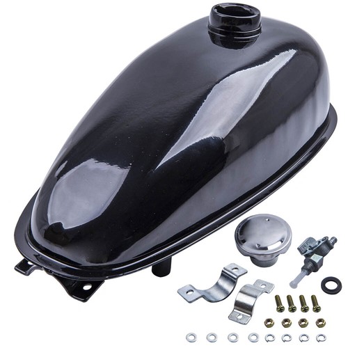 Black 4L Gas Fuel Petrol Tank For 49cc 60cc 80cc Motorized Bicycle Bike ...