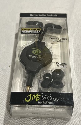 Jivewire High Definition Tangle Free Ear Buds Retractable Black | eBay