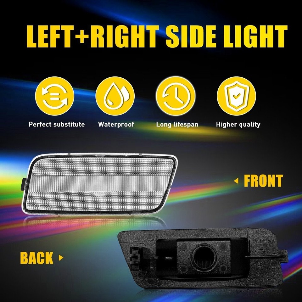 For 2010-2014 VW MK6 Golf GTI Front White Amber LED Side Marker Light ...