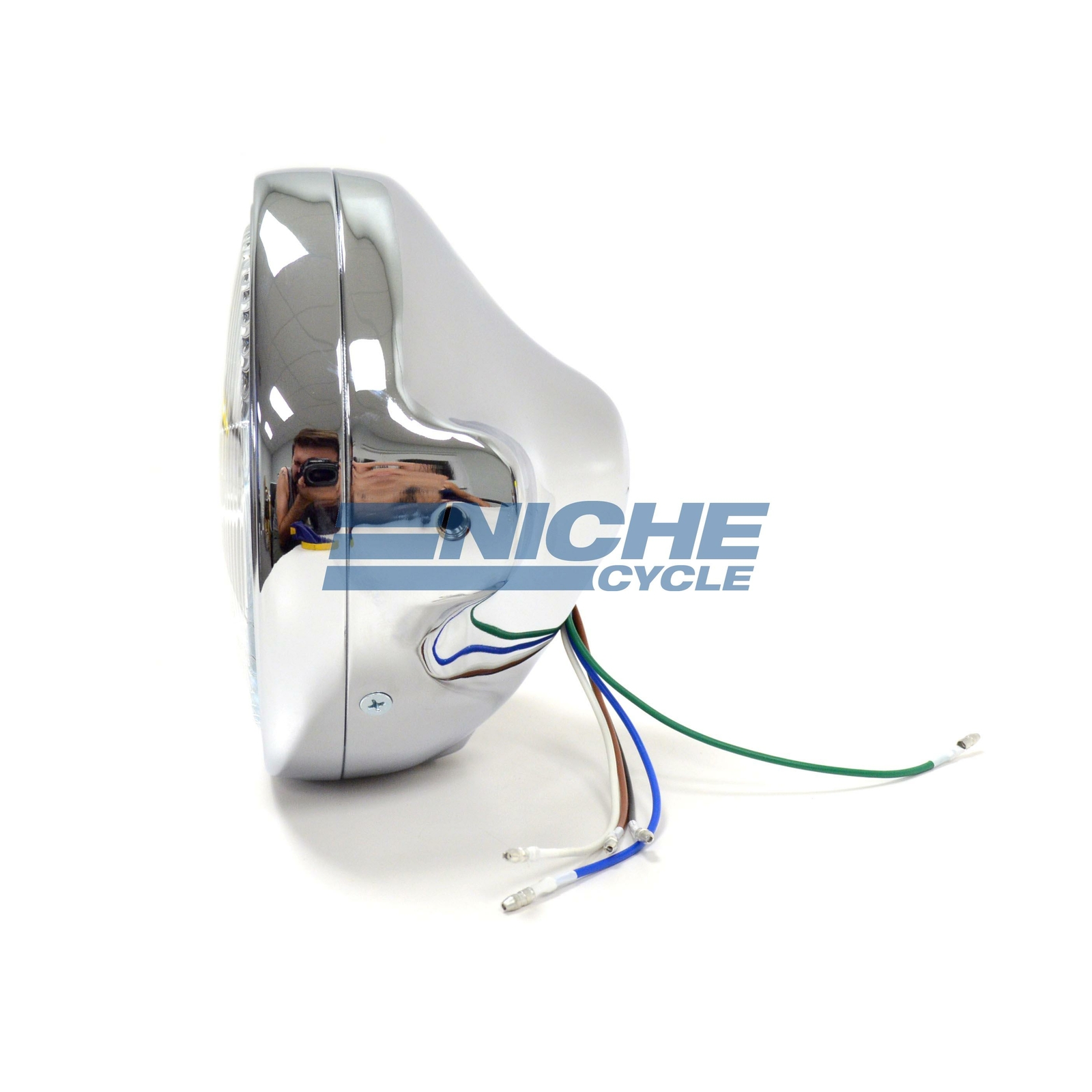 Complete 7" Chrome Side Mount Motorcycle Headlight Bucket Light ...