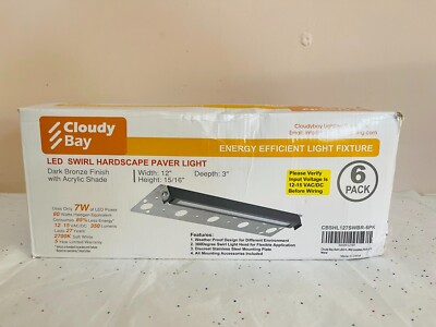 6 Pack Cloudy Bay 12” 12v-15v Vac/DC Low Volt Paver Light 7W 2700k IP65 ...