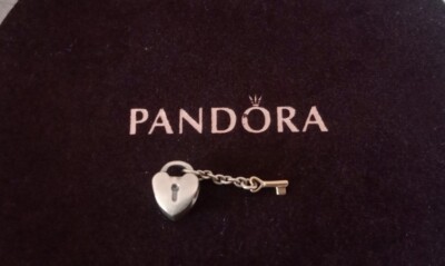 Pandora Charm 2 Tone Heart Lock And Key CHARM 790288 14ct Gold S925 ALE ...