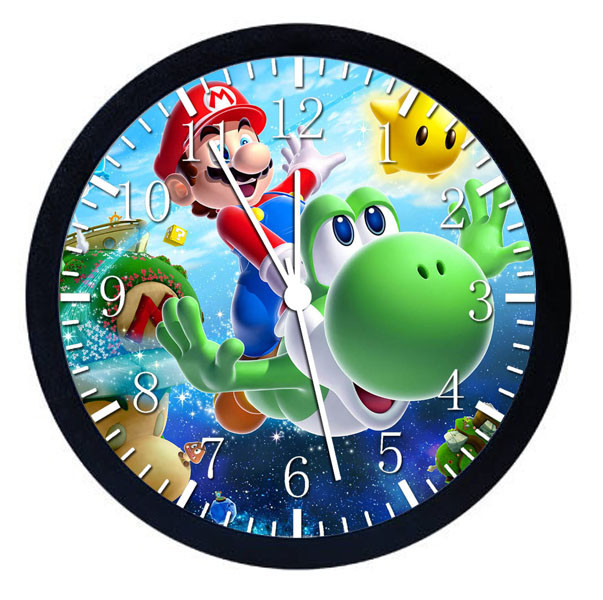 Super Mario Yoshi Black Frame Wall Clock Nice For Decor or Gifts W69 | eBay