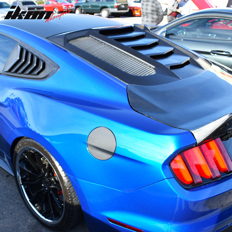 Fits 15-24 Ford Mustang Rear Window Louver Sun Shade Cover - Carbon ...