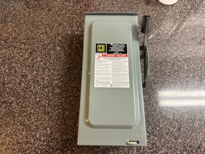 Square D D222NRB Gray 60 Amp 240VAC General Duty Fusible Outdoor Safety ...