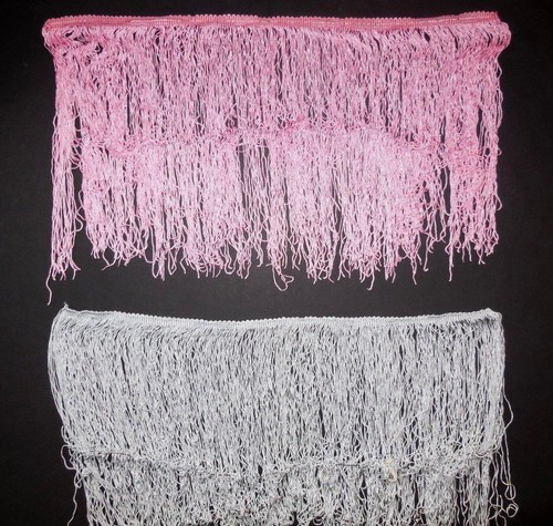 New 12" Chainette Fringe Candy Pink or Light Gray Raw Goods Costuming ...