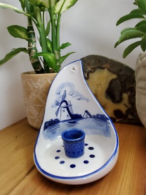Delft Blue Ceramic Wall Sconce Candle Holder | eBay