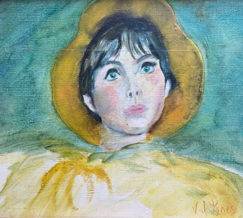 VALERIE (VAL) JONES AUSTRALIAN FRAMED OIL "PORTRAIT AUDREY HEPBURN" C ...