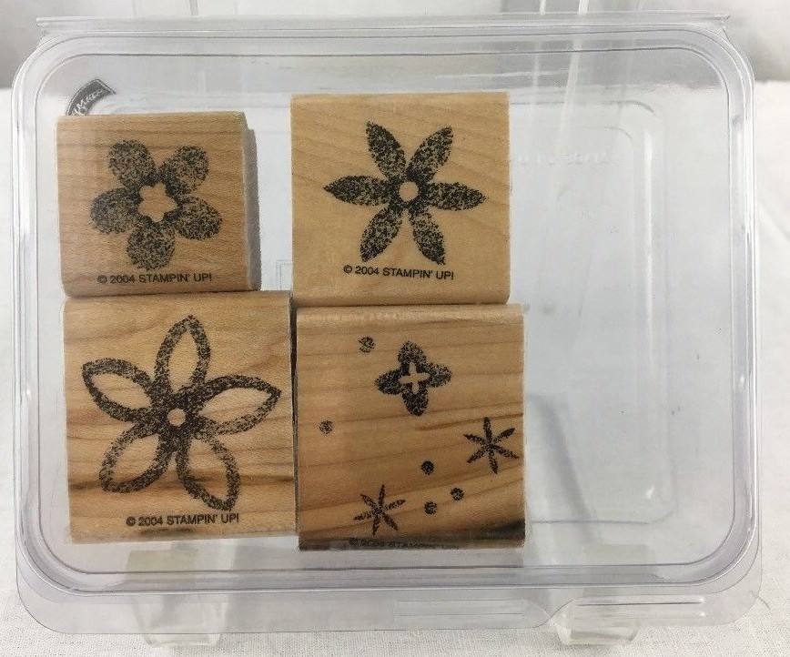 Stampin Up Burst Into Bloom Stamps Flowers Background Floral Spring Set ...