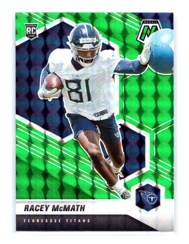 2021 Panini Mosaic Football #392 Racey McMath RC Prizm Green Tennessee ...