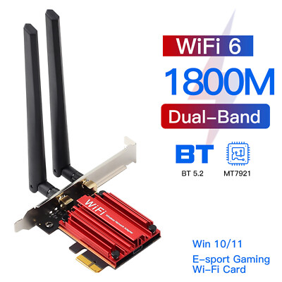 AX1800 PCI-E X1 WiFi Card Desktop WiFi 6 Bluetooth 802.11ax Dual Band ...