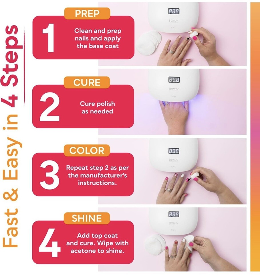 48W LED Light Lamp Nail Dryer Gel Polish Studio Professional Nail ...