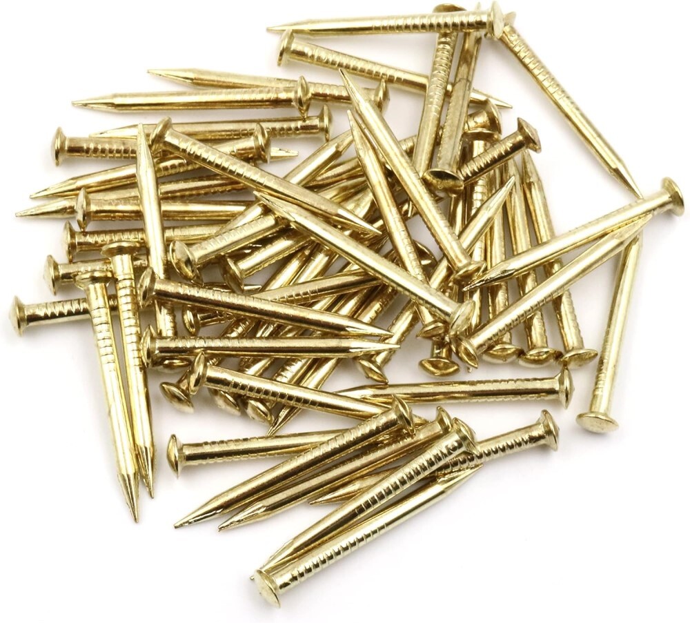Brass Plated HARDENED PICTURE PIN Nail Hook Photo Frame Wall Hanging ...