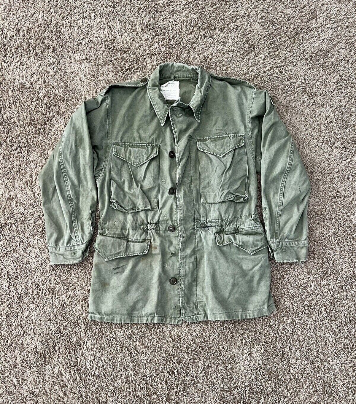 Vintage Military Army Green Field Jacket M-1950 Size … - Gem
