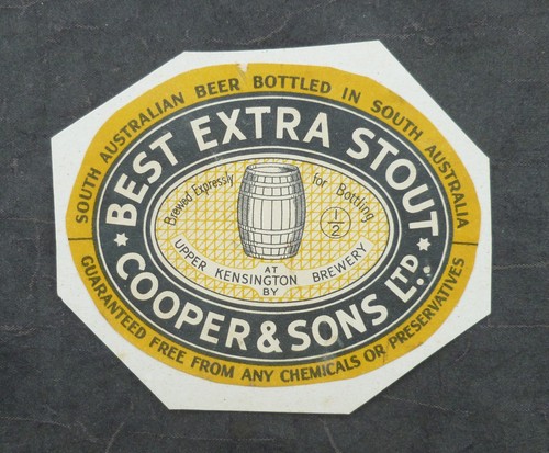 Beer Label, Australia (Cooper & Sons, Upper Kensington Brewery, Extra ...