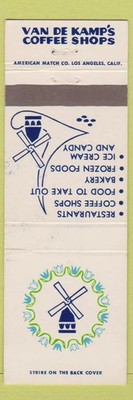 Matchbook Cover - Van De Kamp's Coffee Shops Ice Cream CHAIN | eBay UK