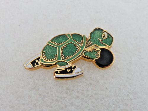 Vintage EmblemCo Bowling Turtle Green and Gold Jewelry Lapel Pin | eBay