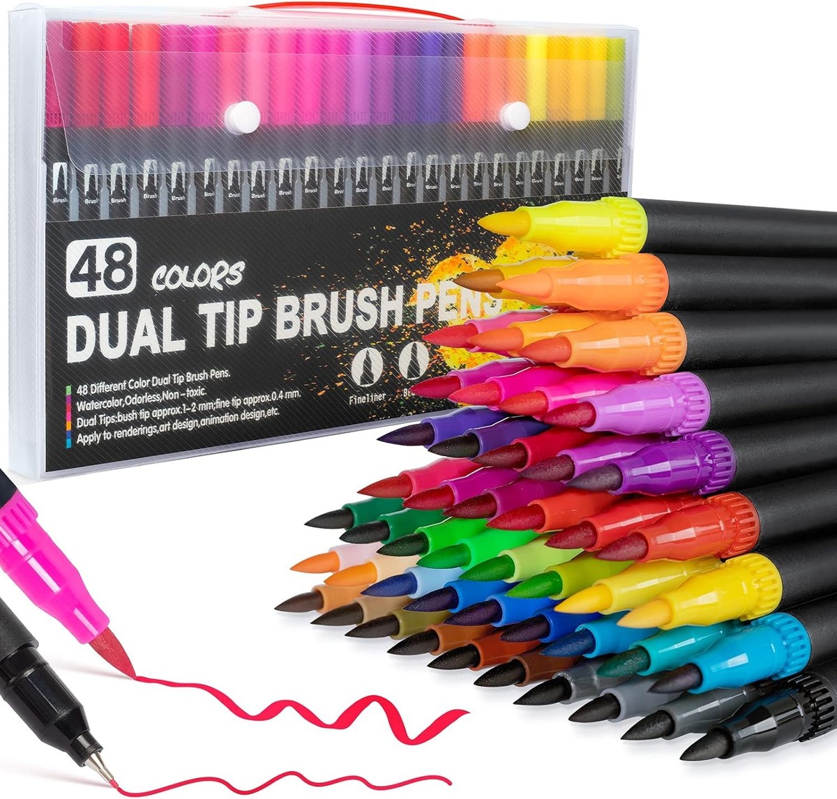 Fine Point Markers TWOHANDS Black Felt Tip Pens - 12 Pack For ...