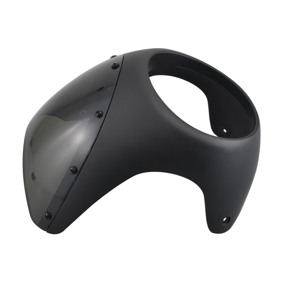 Universal Black Cafe Racer 7" Round Headlight Fairing Windshield Screen ...