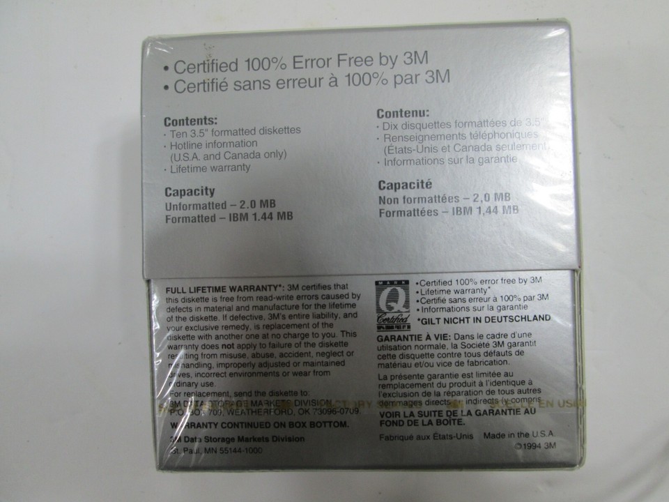 10 3.5" 3M Formatted IBM High Density DS HD Diskettes | eBay