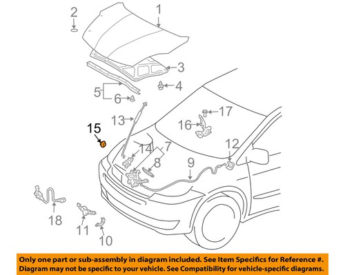GENUINE Hood Support Prop Rod Grommet 90480-A0001 for 2004-2010 Toyota ...