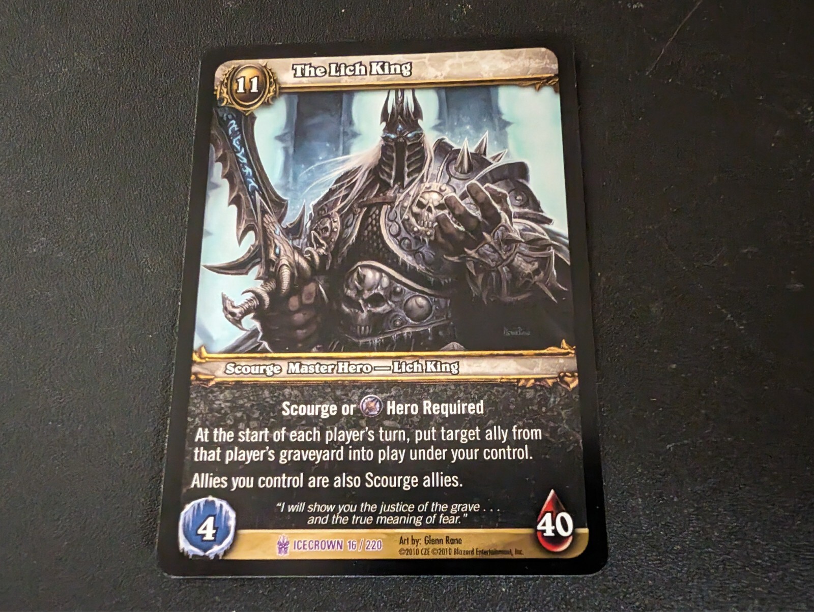 World Of Warcraft The Lich King WOW 16/220 TCG Purple Card | eBay