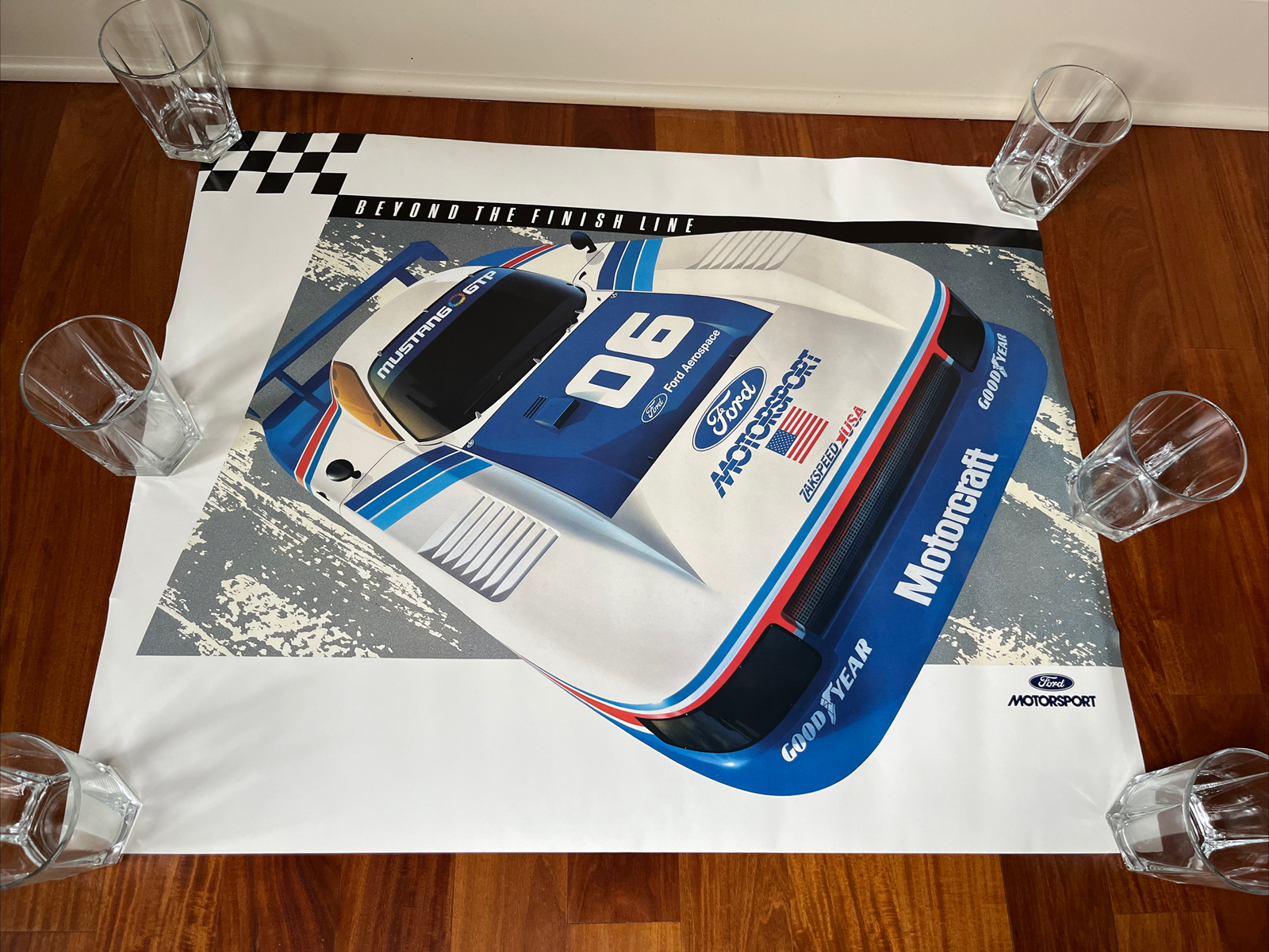 Ford Motorsport Poster Mustang GTP Original IMSA Auto Racing circa 1983 ...