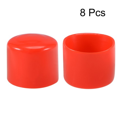 8pcs 40mm Round Red Vinyl End Cap Screw Thread Protector Rubber Caps | eBay