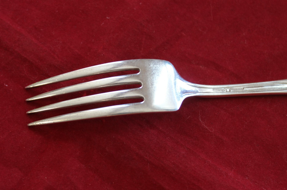 Rose Point by Wallace Sterling Silver Dinner Fork 7" in. (1934) ~47GR ...
