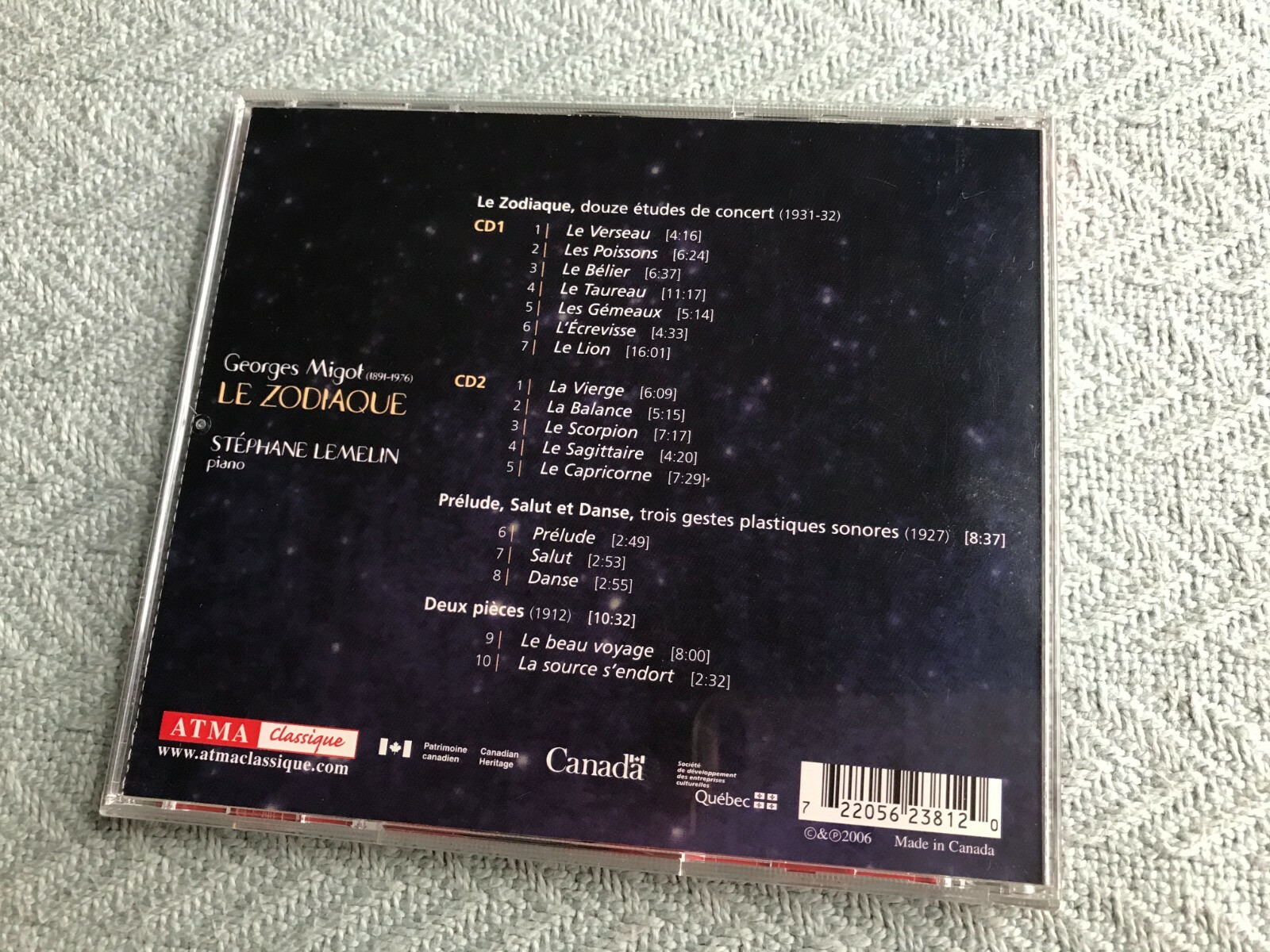 MIGOT: Zodiaque & Other Piano Works by Stephane Lemelin (2 CDs, 2006 ...