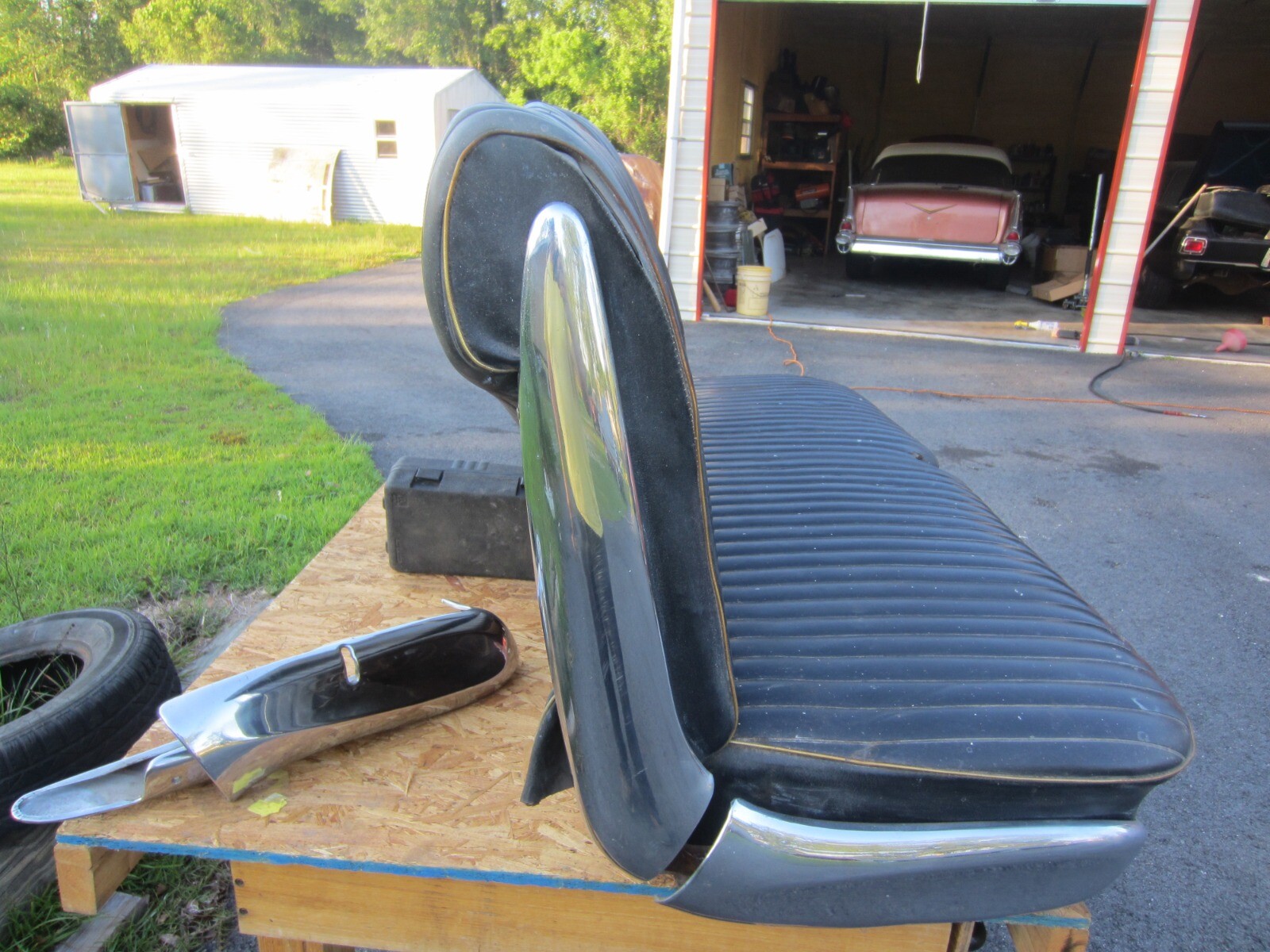 1955 Chevrolet Bel Air Front Split Bench Seat With Chrome Side Trim ...