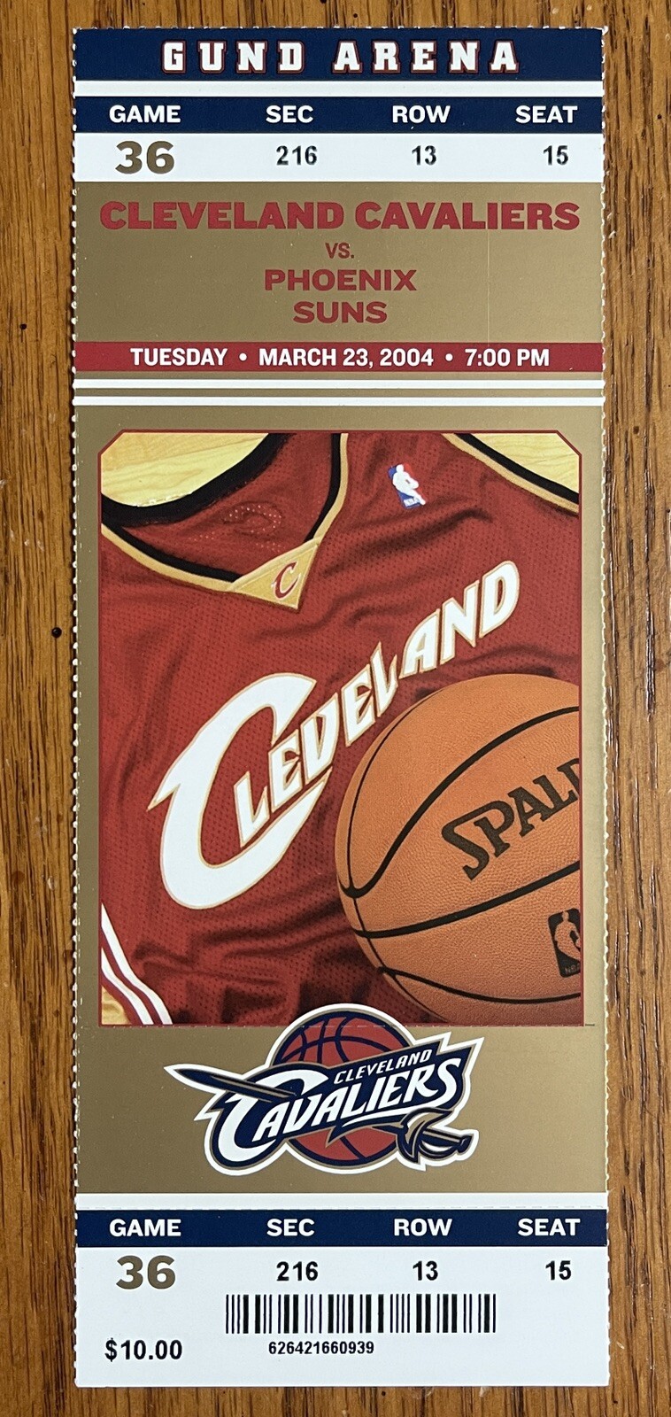 3/23/2004 Cleveland Cavaliers & Suns. Full Ticket. LeBron James. Rookie ...