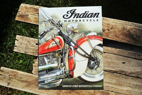 Indian Chief Motorcycle Tin Metal Sign - America's First Motorcycle ...