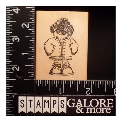 G-RATED Rubber Stamps LYTTLE HARD CHICK A TUFF SCHOOL GIRL CURLY HAIR # ...