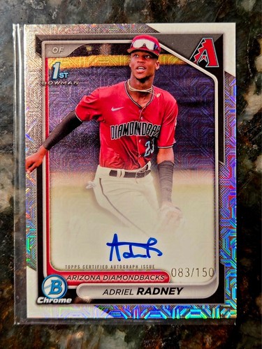 2024 Bowman Chrome Adriel Radney 1st Auto HTA Choice Refractor SP 83/ ...